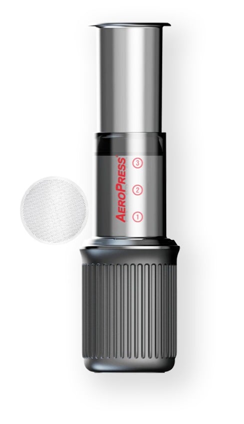 AeroPress Go Coffee Maker + Permanent Metal Filter - Crema