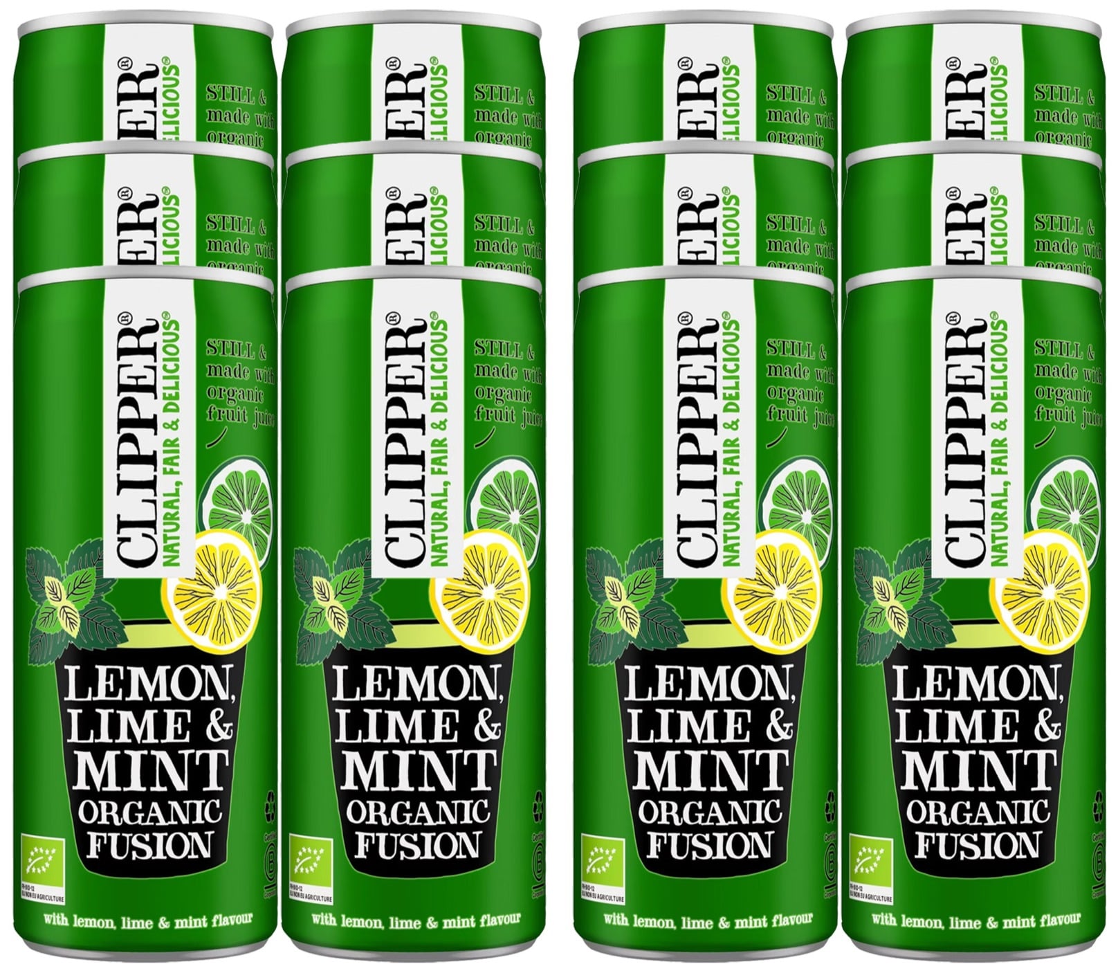 Clipper Lemon, Lime & Mint Organic Fusion 250 ml - 12-pack - Crema