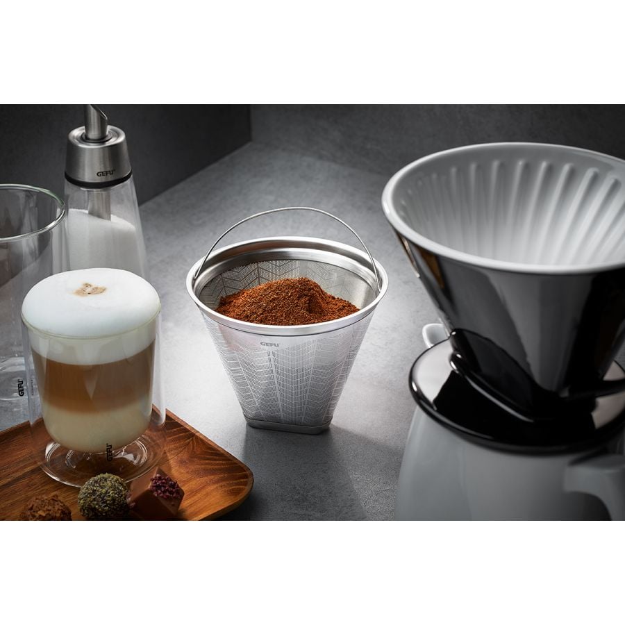 Gefu Flavo Reusable Steel Coffee Filter, Size 04 - Crema