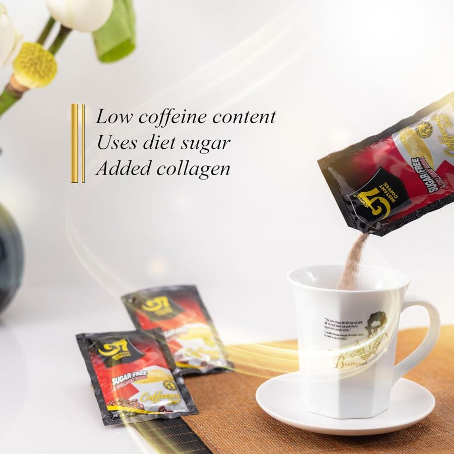 Trung Nguyen G7 Sugar Free + Collagen Instant Coffee 22 x 16 g Sachets ...